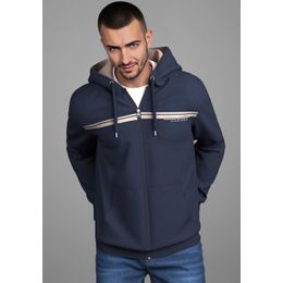 Sweatjacke Bruno Banani, Herren, Gr. S (44/46), marine, Sweatware, Obermaterial: 60% Baumwolle, 40% Polyester, schmal, Sweatjacken, moderner Brustprint