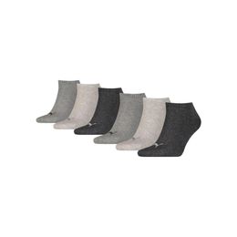 Sneakersocken Puma "PU Sneaker Socks 6-pack", Herren, Gr. 47-49, grau, Baumwollmischung, bedruckt, unifarben, elastisch, Socken, mit modischen Puma-Branding