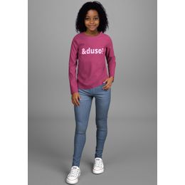 Jeansjeggings Kidsworld "Stetch-Jeans mit schmalem Bein", Mädchen, Gr. 104, N-Gr, blau (blau denim), Denim/Jeans, Obermaterial: 74% Baumwolle, 24% Polyester, 2% Elasthan, eng lang, Jeans, schmale Beinform, mit Gummizug, lang, mit aufgesetzten Taschen