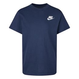 T-Shirt Nike Sportswear "NKN NSW EMBROID FUTURA TEE", Kinder, Gr. 122 (7), blau, Jersey, Obermaterial: 60% Baumwolle, 40% Polyester, unifarben, normal, Rundhals, Shirts, für Kinder
