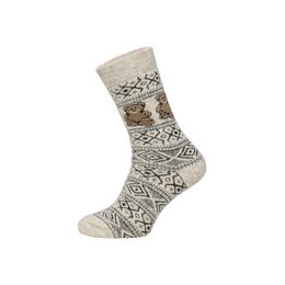 HomeOfSocks Socken 'HOSTeddy' Damen Gr&ouml;&szlig;e 39/42 ecru