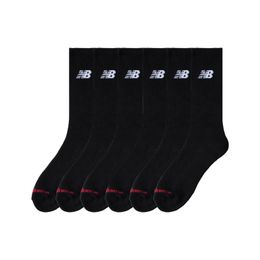 Sportsocken New Balance "EVERYDAY CREW 6 PAIRS", Herren, Gr. M (39/42), schwarz, Obermaterial: 100% Baumwolle, Socken