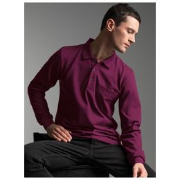 Poloshirt TRIGEMA "TRIGEMA Poloshirt mit Brusttasche", Herren, Gr. L, rot (sangria), 100% Baumwolle, Basic, Shirts