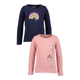 Langarmshirt Blue Seven, Mädchen, Gr. 104, bunt (multipack 4), Single Jersey, Obermaterial: 100% Baumwolle, bedruckt, unifarben, regular fit normal, Rundhals, abgesteppte Kante, Shirts, mit tollen Frontmotiven
