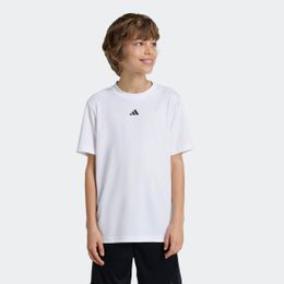 T-Shirt adidas Sportswear "J TR-ES T", Kinder, Gr. 128, schwarz-weiß (weiß, schwarz), Obermaterial: 100% Polyester, Rundhals, Shirts