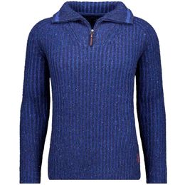 Rundhalspullover Ragman, Herren, Gr. 54, blau (mitternachtsblau, 077), 80% Wolle 20% Nylon, ohne Ausschnitt, Pullover