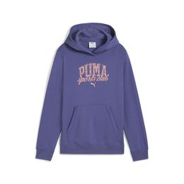 Kapuzensweatshirt Puma "CLASS HOODIE TR G", Kinder, Gr. 152, blau (blau crystal), Sweatware, Obermaterial: 68% Baumwolle, 32% Polyester, bedruckt, regular fit normal, Rundhals, Sweatshirts