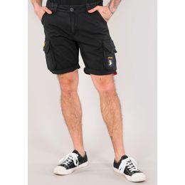 Shorts Alpha Industries "Crew Short Patch", Herren, Gr. 28, Normalgrößen, schwarz, Obermaterial: 98% Baumwolle, 2% Elastan; Futter: 100% Baumwolle, Hosen
