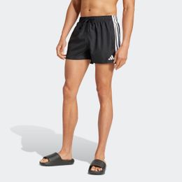 Badeshorts adidas Performance "3S BLD SH 3IN", Herren, Gr. L, N-Gr, schwarz-weiß (schwarz, weiß), gewirkt, Obermaterial: 100% Polyester, Badehosen