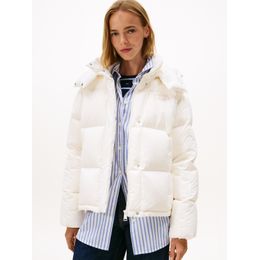 Steppjacke Tommy Jeans "TJW ALASKA GRID DOWN JACKET EXT", Damen, Gr. L (40), weiß (ancient weiß), Web, Obermaterial: 100% Polyester, unifarben, regular fit, Jacken