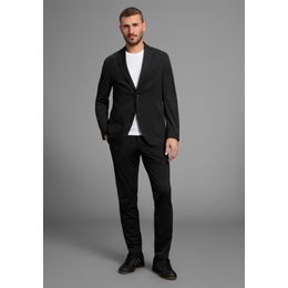 Anzug Bruno Banani ""Packable Suit"", Herren, Gr. 46, schwarz, Web, Obermaterial: 86% Polyester, 14% Elasthan, Elegant, slim fit, Anzüge