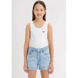 Ripptanktop LEVI'S KIDS "LVG MEET AND GREET RIBBED TANK", M&auml;dchen, Gr. 8 (128), wei&szlig; (hellwei&szlig;), Obermaterial: 57% Baumwolle, 38% Polyester, 5% Elasthan, unifarben, Rundhals, Tops, for GIRLS