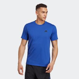 T-Shirt adidas Performance "TR-ES FR T", Damen, Gr. S, blau (semi lucid blau, schwarz), Obermaterial: 70% Polyester, 30% Baumwolle, clean, normal, Rundhals, Shirts T-Shirt