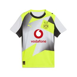 Trainingsshirt Puma "Borussia Dortmund 25/26 Auswärtstrikot Jugendliche", Kinder, Gr. 128, silber mist gelb alert gray, 100% Polyester, bedruckt, regular fit, Rundhals, Shirts
