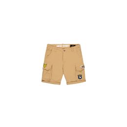 Shorts Alpha Industries "Crew Short Patch", Herren, Gr. 30, Normalgrößen, beige (sand), Obermaterial: 98% Baumwolle, 2% Elastan; Futter: 100% Baumwolle, Hosen