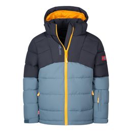 Funktionsjacke Trollkids "KIDS GRYLLEFJORD JACKET", Kinder, Gr. 176, grau (schwarz, steel), Web, Obermaterial: 100% Polyester. Futter: 100% Polyester. Wattierung: 100% Polyester, unifarben mit Farbeinsätzen, normal, hoch geschlossener Ausschnitt, eingefasste Kante mit Klettverschluss, Jacken