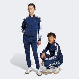 Sporthose adidas originals "SST TRACK PANTS", Kinder, Gr. 158, N-Gr, blau (night indigo, weiß), Trikot, Obermaterial: 100% Polyester, Hosen, Superstar Kinder Trainingshose