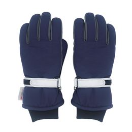 Thermohandschuhe MaxiMo, Kinder, Gr. 5, grau (navy, anthrazit), Stoff, Kunstfaser, mehrfarbig, Handschuhe, Klettverschluß, Fleecefutter, Strickbündchen