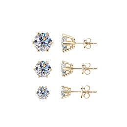 Rougemont Jewellery Earrings 'Funkelnde Zirkonia Ohrstecker 825 Sterling Silber 6mm' female Gold size One Size