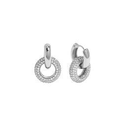 Rougemont Jewellery Earrings 'Moderne Creolen Ohrringe mit funkelndem Zirkonia Besatz' female Silver size One Size