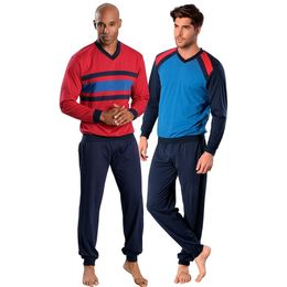 Le Jogger Long Pajamas male Blue, Red size 44/46
