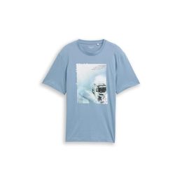 Tom Tailor T-Shirt Herren Größe S pastellblau / hellblau / schwarz / weiß