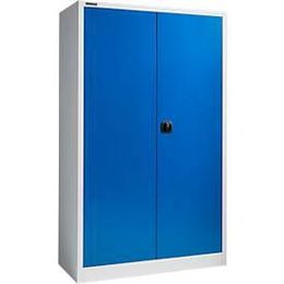 Schäfer Shop Schäfer Shop Pure Stahlschrank, Stahl, abschließbar, T 400 x H 1935 x B 1200 mm, 5 OH, lichtgrau/enzianblau