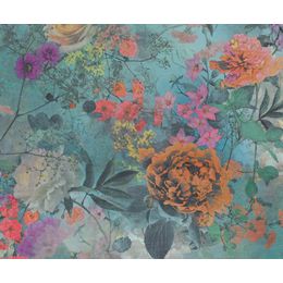 Fototapete ARCHITECTS PAPER "Atelier 47 Colour Plants 2", bunt (blau, orange, rot), B:3 L:2,5, Vlies, Tapeten, Vlies, Wand, Schräge, Decke