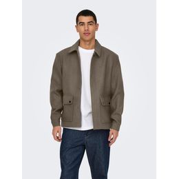 Only & Sons Hemdjacke ONLY & SONS "ONSCONNOR LIFE JACKET OTW", Herren, Gr. M, bungee cord detail:melange, Web, Obermaterial: 100% Polyester, meliert, Modisch, regular fit, Jacken