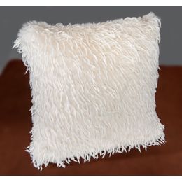 Fellkissen Star Home Textil "Emu Kissen", weiß, neutral, B:45cm L:45cm, Polyester, Dekokissen_Sitzkissen_Kissenhüllen, Außergewöhnliches Design