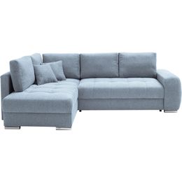 Ecksofa MR. COUCH, B:269cm H:90cm T:179cmmemphis 1676 blau grau, Grundgewebe 100% Polyester; Nutzschicht 90% Polyester / 10% Polyamid, Wohnzimmer,