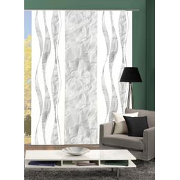 Schiebegardine Home Wohnideen "SOEREN" Gr. 1, grau, B:60 H:245, Polyester, Gardinen, SCHIEBEVORHANGSET,SEIDENOPTIK,DIGIDRUCK
