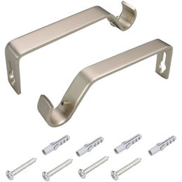 Träger Liedeco Gr. 1, silber (chromfarben, matt), Ø:1,6cm, Gardinenstangenhalterungen, für Gardinenstangen Ø 16 mm