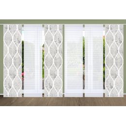 Schiebegardine HOME IN GREEN "VIDARO" Gr. 1, grau, B:60cm H:245cm, Polyester, Gardinen, SET DIGITALDRUCK,BAMBUSOPTIK RECYCELT