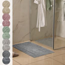 Badematte ANDIAMO "Havanna, 50x80 cm", grau, mit bordüre, H:7,5mm, Baumwolle, Polyester, Badematten, Badematte, Badteppich, Uni Farben, Hoch-Tief Effekt, verschiedene Designs