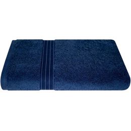 Duschtuch Dyckhoff "Siena", blau (tintenblau), B:70cm L:140cm, Frottier, Obermaterial: 100% Baumwolle, Handtücher, mit Bordüre