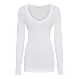 SEAMLESS BASIC Damen Funktionstop "Seamless Basic Top Retro V-neck"wei&szlig;, Gr. M, Obermaterial: 100% Baumwolle, Tops