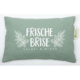 Kräuterkissen Herbalind "5066 Kräuterkissen FRISCHE BRISE", grün (grün, weiß), B:30cm H:4cm L:20cm, Baumwolle, Funktionskissen
