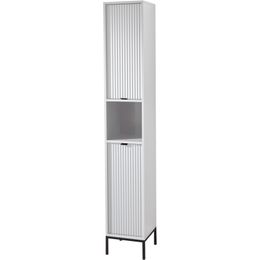 Hochschrank BASIC BY BALCULINA "Lucera Hochschrank, Badezimmerschrank BxHxT 32x195x32", weiß (weiß matt), B:32cm H:195cm T:32cm, Holzwerkstoff, Schränke, Breite 32 cm, Tür L/R montierbar