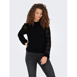 Strickpullover Only "ONLANNELINA LS HIGHNECK KNT", Damen, Gr. L, schwarz, Strick, Obermaterial: 50% Polyester, 33% Viskose, 17% Modal, unifarben, regular fit, Pullover