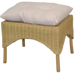Sitzhocker, beige, B:53cm H:39cm T:40cm, Stoffbezug 100% Polyester, HOFMANN LIVING AND MORE, Hocker, Sitzhocker, Hocker mit Kissen