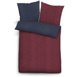 Wendebettwäsche Biberna "Hermal", braun (rost), B/L: 200cm x 200cm, 1 Stk., 2 Stk., Flanell, B/L: 80cm x 80cm & 80cm x 80cm, 3 Stk., Flanell, Obermaterial: 100% Baumwolle, Bettwäsche, Flanell in Melangeoptik, Winterbettwäsche, Made in Germany