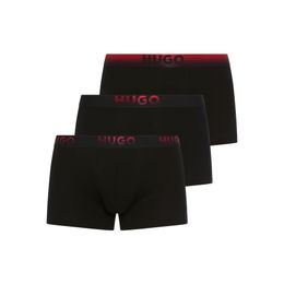 Trunk HUGO UNDERWEAR, Herren, Gr. S (48), schwarz 001, Jersey, Obermaterial: 95% Baumwolle, 5% Elasthan, Unterhosen, elastischer, kontrastfarbener Bund