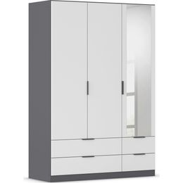 Kleiderschrank Rauch "Drehtürenschrank Schrank Garderobe Ankleide Schlafzimmer LAGOA", graumetallic, alpinweiß, B:136cm H:197cm T:54cm, Holzwerkstoff, Schränke, geräumige Schubladen, 3 Breiten, optional mit Aufsatz MADE IN GERMANY
