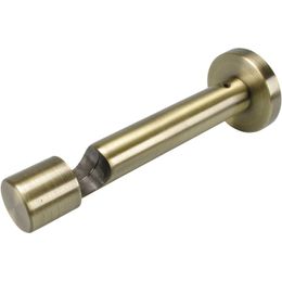 Träger Liedeco, gold (messingfarben, antik), Ø:1,6cm, Gardinenstangenhalterungen, mit Schraubkappe für Gardinenstangen Ø 16 mm