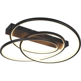 Trio LEUCHTEN LED Deckenleuchte "DARVIN, LED Deckenlampe 34W 4500 Lumen, dimmbar Lichtfarbe einstellbar", schwarz (schwarz matt), 1, H: 16cm, 1 Stk., Leuchten, CCT 2300/3000/4000K warmweiß-kaltweiß, Deckenlampe Büro Wohnzimmer
