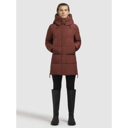 Steppjacke Khujo "FAZEE", Damen, Gr. S, dunkelrot, 100% Polyester, unifarben, loose fit ca. Mitte Oberschenkel, eingesetzt gerader Abschluss mit innenliegendem Gummizug, Jacken