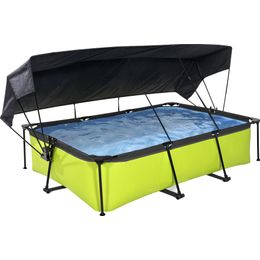 Framepool EXIT, grün, B:200cm H:65cm L:300cm, Schwimmbecken, BxLxH: 200x300x65 cm, mit Kartuschenfilter und Sonnensegel