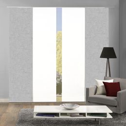 Schiebegardine Home Wohnideen "PIVE 4er SET" Gr. 1, silber (silberfarben), B:60cm H:245cm, Polyester, Gardinen, Schiebevorhang Digidruck 4er Set PIVE