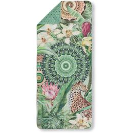 Strandtuch HIP "Abhita", grün, B:100cm L:180cm, Frotteevelours, Obermaterial: 100% Baumwolle, Handtücher, Baumwolle, Velours, Weich, Strand, Erwachsen, Tropisch, Grün